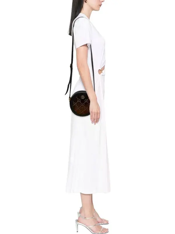 Gucci 2016-2026 Gg Velvet Ophidia Round Crossbody Bag - Black