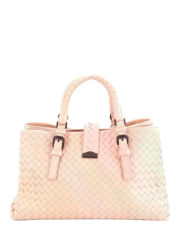 Bottega Veneta Roma Bag Intrecciato Nappa Small Tote Bag - Pink