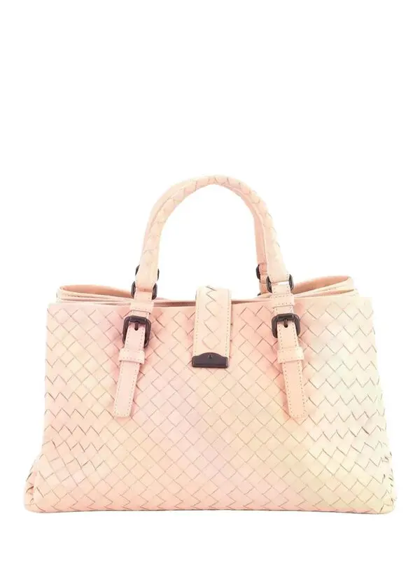 Bottega Veneta Roma Bag Intrecciato Nappa Small Tote Bag - Pink