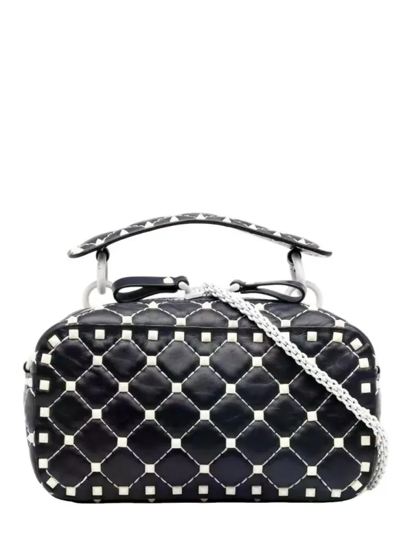 Valentino Garavani 2000-2017 Lambskin Free Rockstud Spike Camera Bag Satchel - Blue