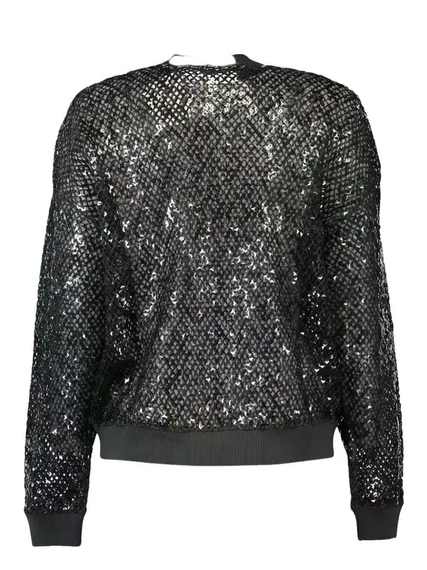 Brunello Cucinelli Sequin-embellished Mesh Cardigan - Black