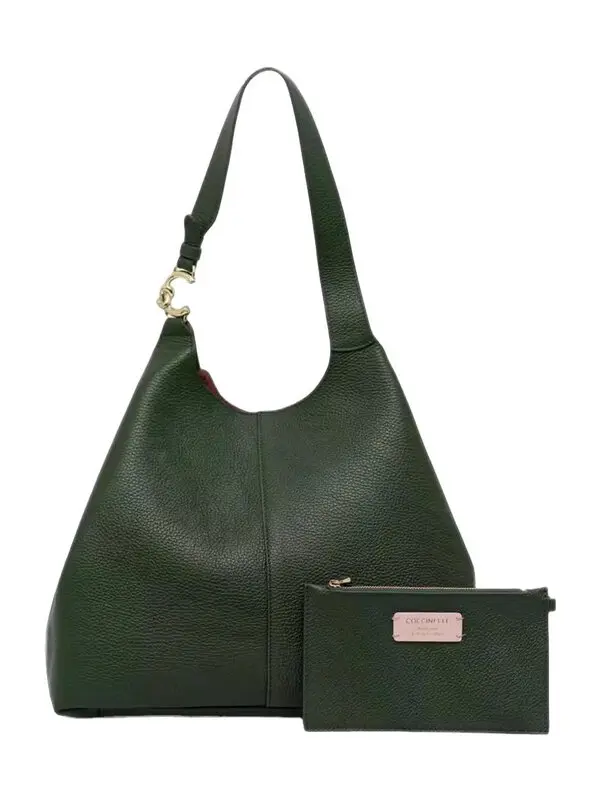 COCCINELLE Large C-easy Grained Leather Shoulder Bag - Green