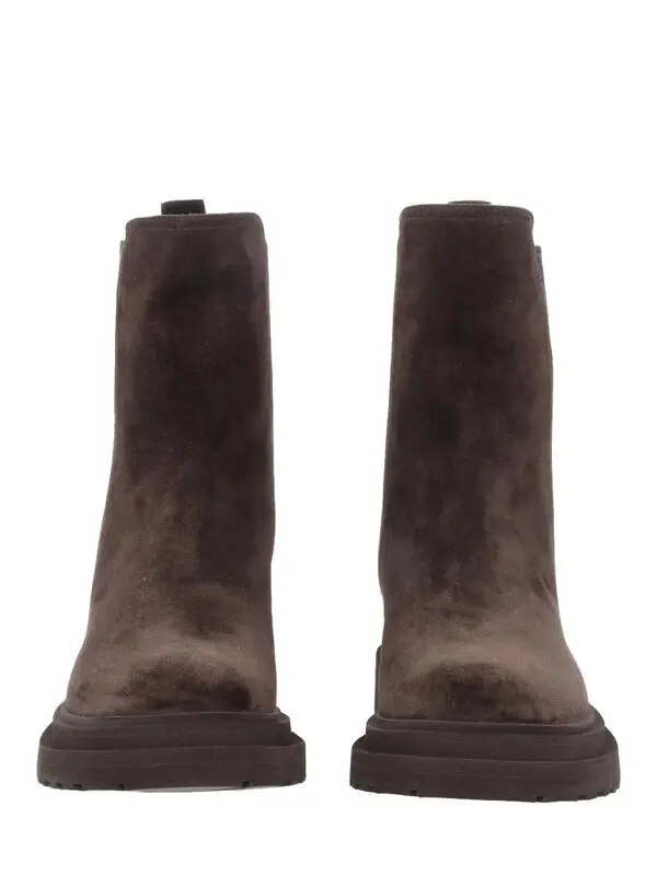 Brunello Cucinelli Stivale In Suede - Brown