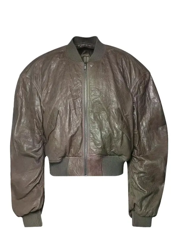 Rick Owens Secchia Flight Leather Bomber Jacket - Brown