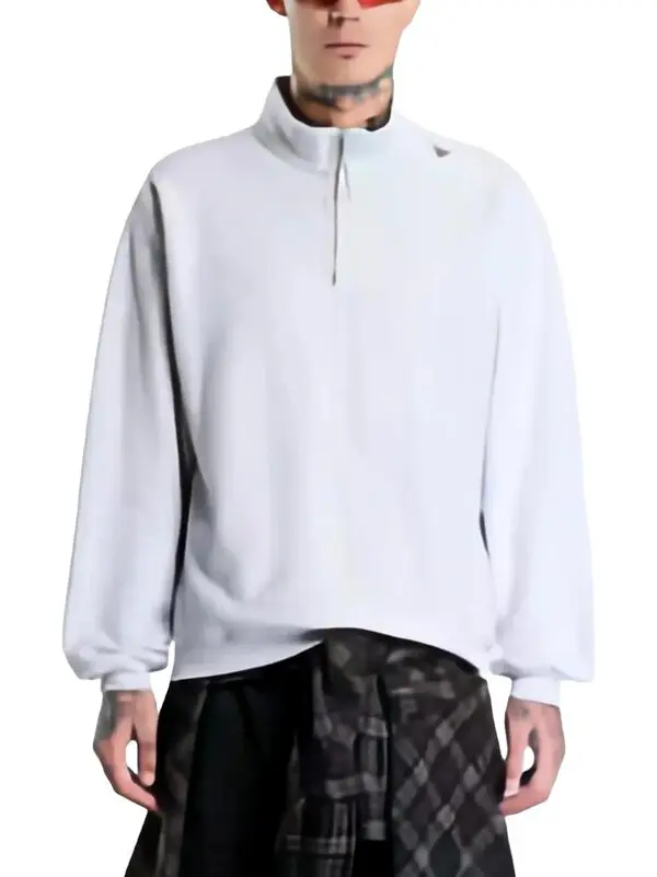 ROA Logo-embroidered Half-zip Sweater - Grey