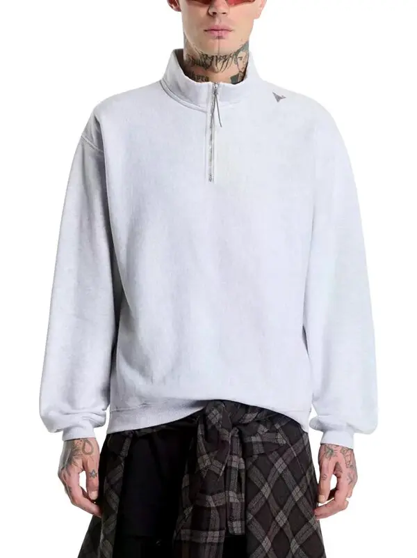 ROA Logo-embroidered Half-zip Sweater - Grey