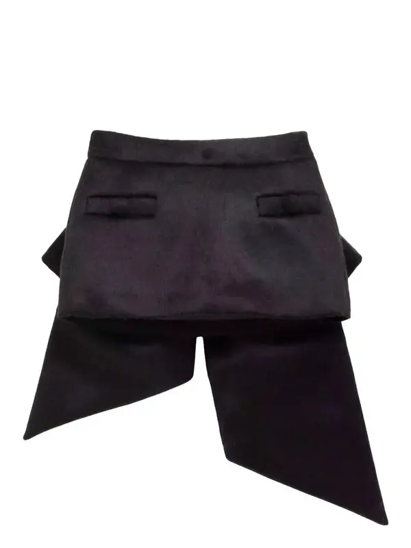 Vaquera Bow-detail Asymmetric Mini Skirt - Black