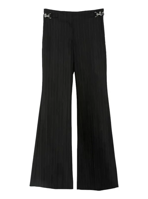 Sportmax Pinstripe Wide-leg Trousers - Black