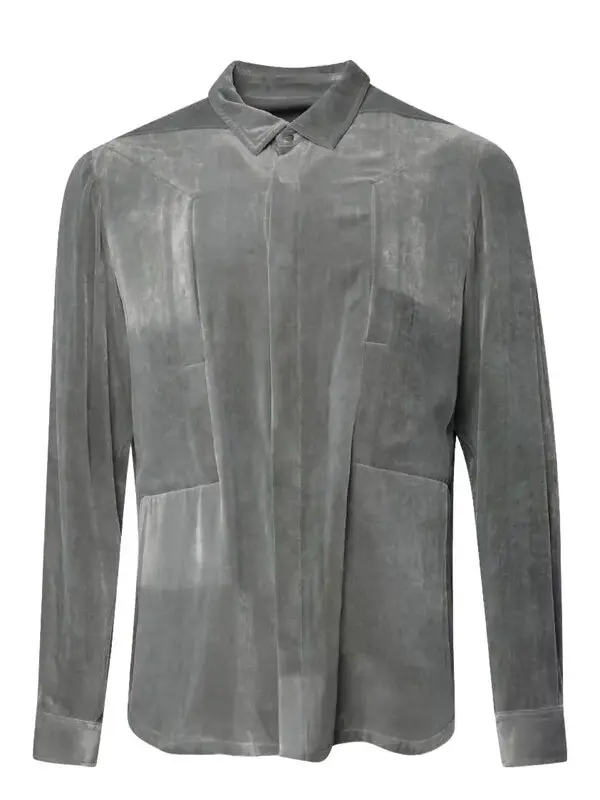 Rick Owens Pocket Velvet Shirt - Grey