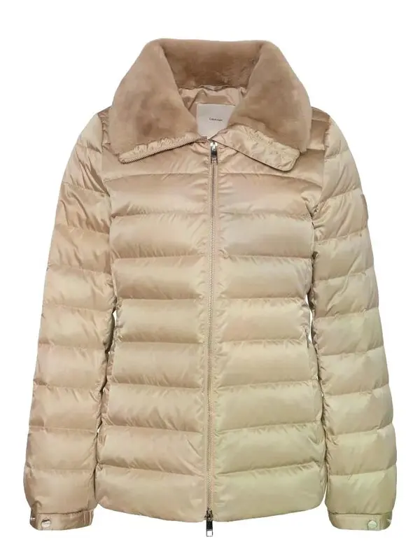 Calvin Klein Faux-fur Collar Puffer Jacket - Neutrals