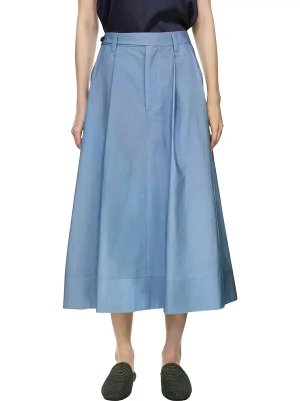 Brunello Cucinelli Pleated A-line Midi Skirt - Blue
