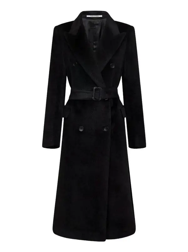Tagliatore Double-breasted Belted Coat - Black