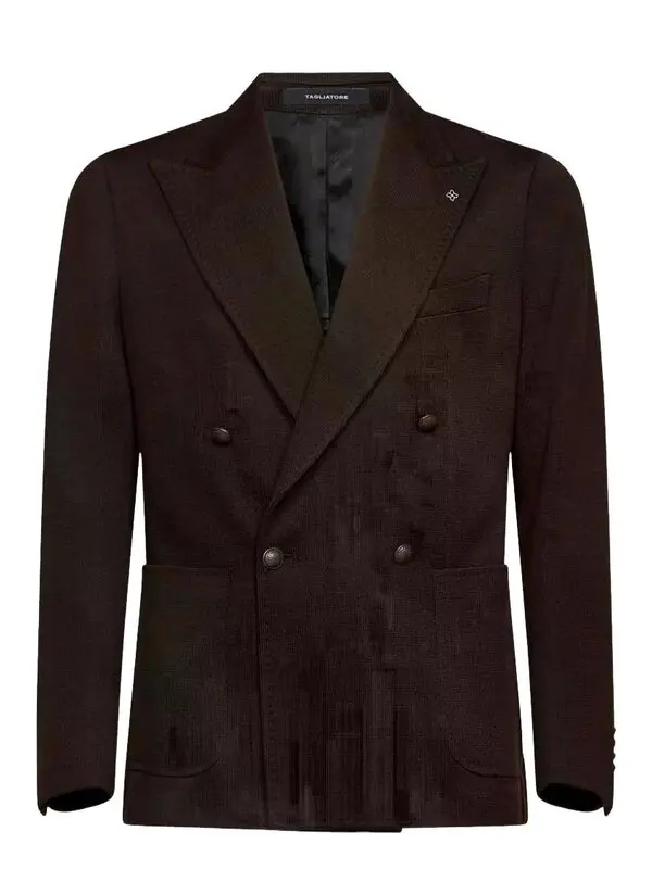 Tagliatore Double-breasted Peak-lapel Jacket - Brown