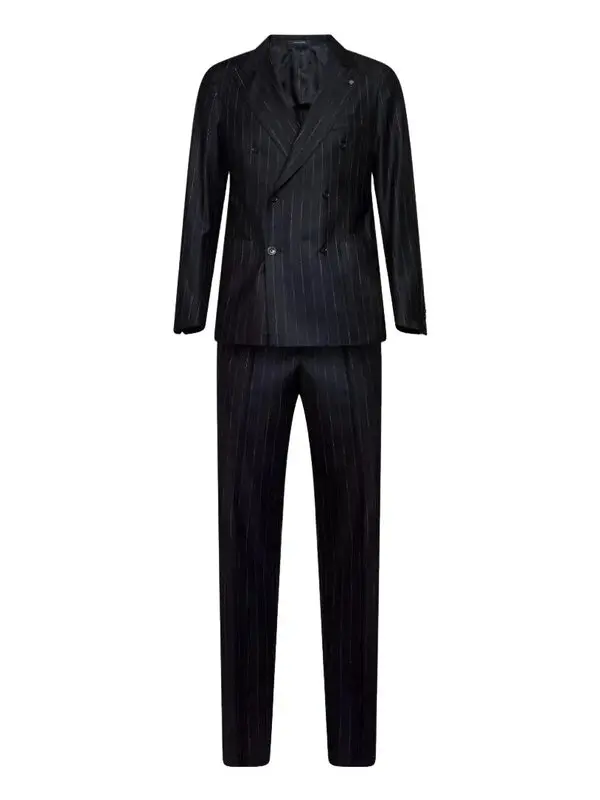 Tagliatore Pinstriped Double-breasted Suit - Blue
