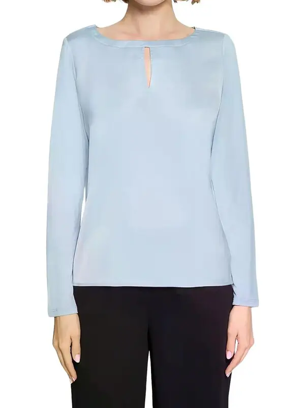 BETTY BARCLAY Keyhole-detail Long-sleeve Blouse - Blue
