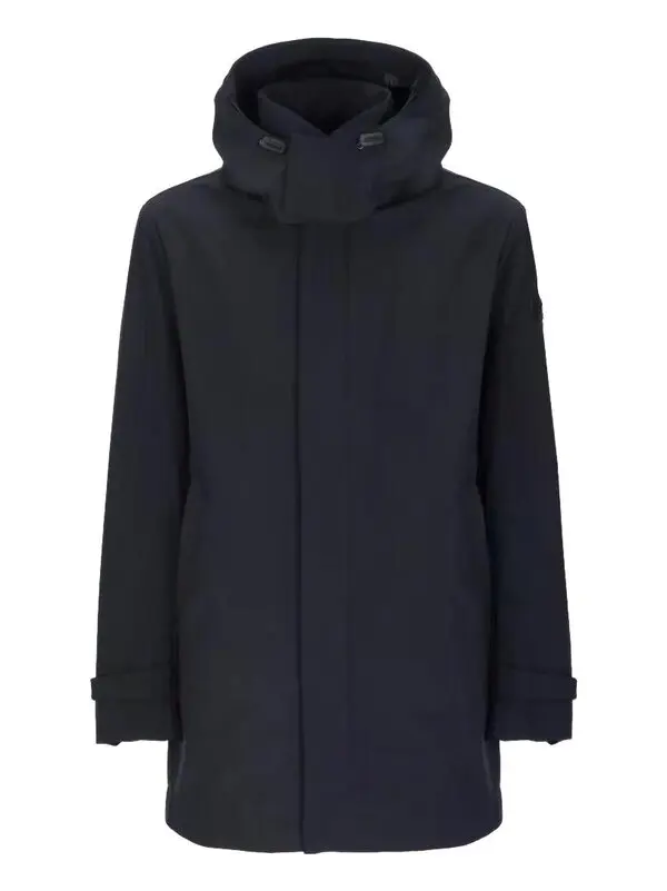 Peuterey Groff 01 Hooded Concealed-fastening Coat - Blue