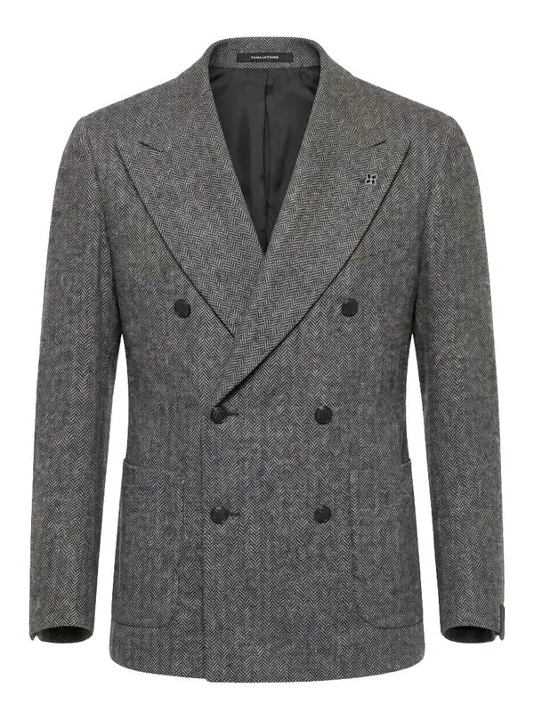 Tagliatore Herringbone Double-breasted Blazer - Grey