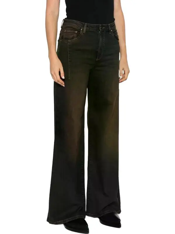 D.exterior Faded-effect Wide-leg Jeans - Brown