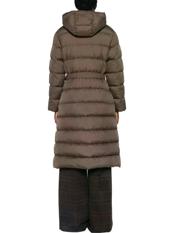 Max Mara Quilted Belted Parka - Brown