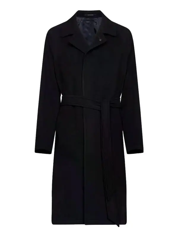 Tagliatore Belted Single-breasted Coat - Blue
