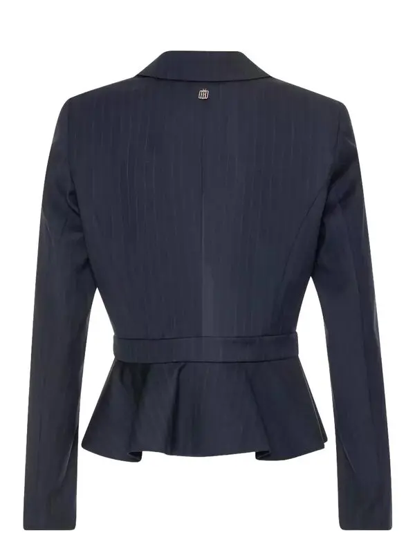 FRACOMINA Pinstripe Peplum Blazer - Blue