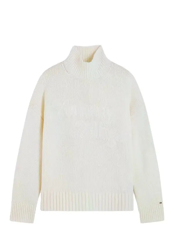 Tommy Hilfiger Heritage Logo-embroidered Mock-neck Sweater - Neutrals