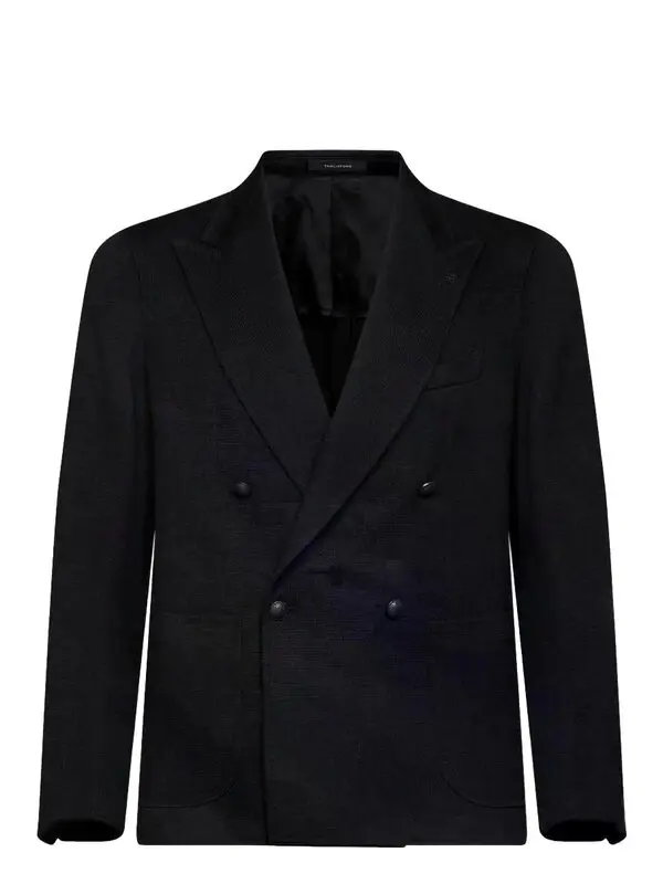 Tagliatore Double-breasted Peak-lapel Blazer - Black