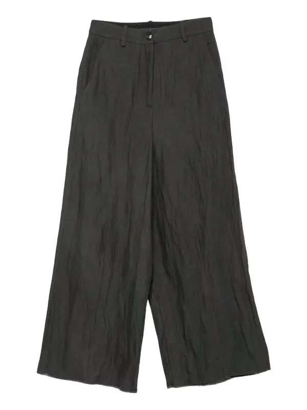 Masnada Crinkled Wide-leg Trousers - Grey