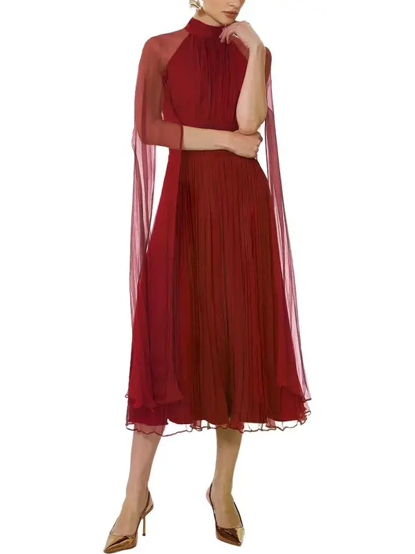 FRAMBOISE Belona Silk Midi Dress - Red
