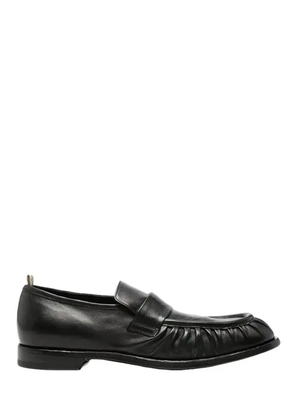 Officine Creative Sound 008 Ruched Leather Loafers - Black