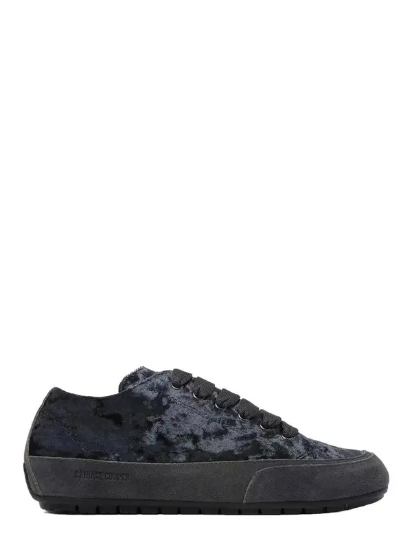 CANDICE COOPER Twist Velvet-effect Panelled Sneakers - Grey