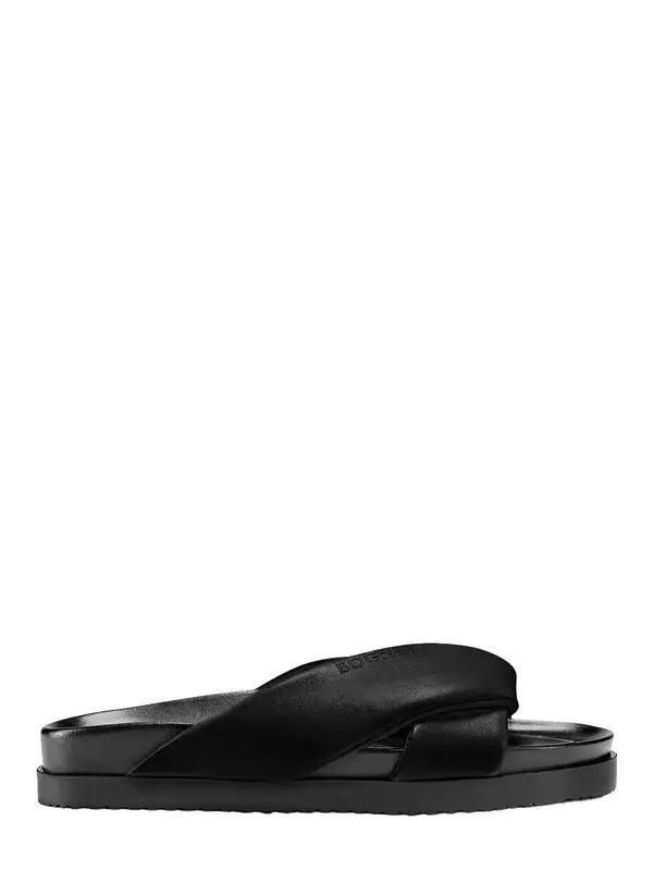 Bogner Crossover-strap Leather Flat Sandals - Black