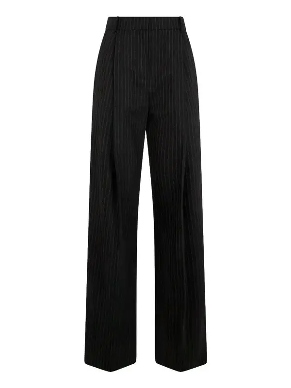 Elisabetta Franchi Pinstripe Wide-leg Trousers - Black