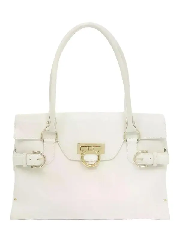 FERRAGAMO 2000-2026 Leather Gancini Handbag - White
