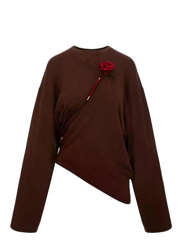 SEEN USERS Suspended Rose Asymmetric Top - Brown