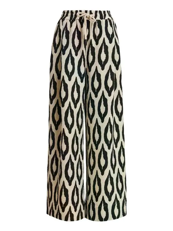 Essentiel Antwerp Kontent Printed Wide-leg Trousers - Neutrals
