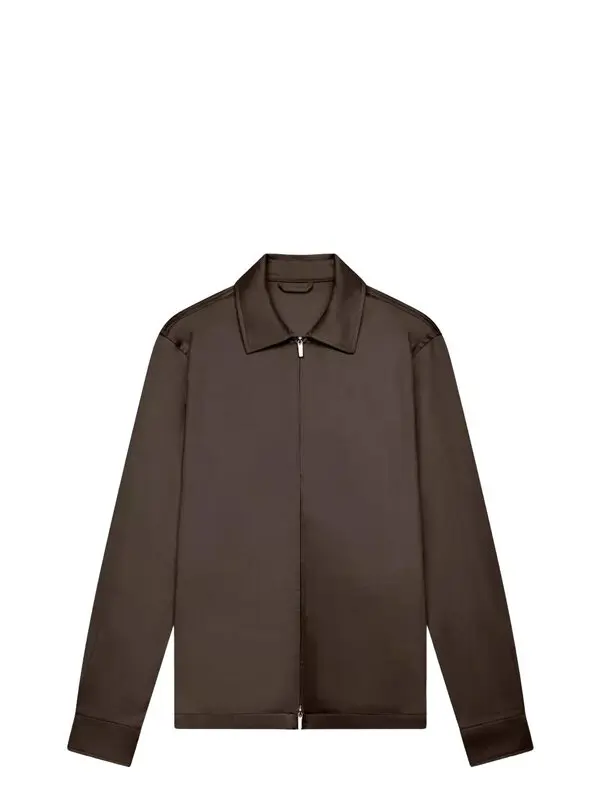 VALENZA Supima Cotton Zip-up Sweatshirt - Brown