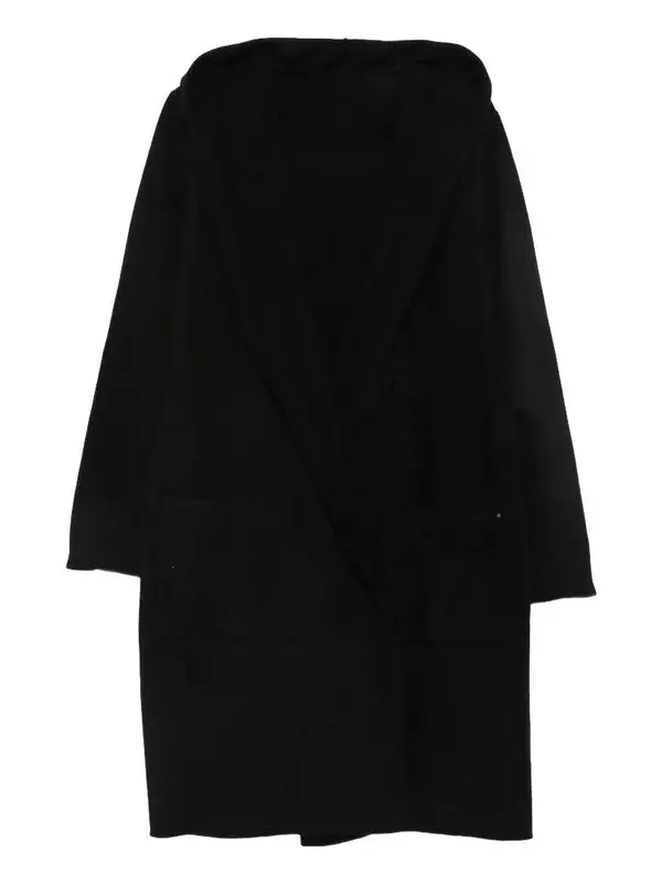 MA+ Hooded Open-front Cardigan - Black