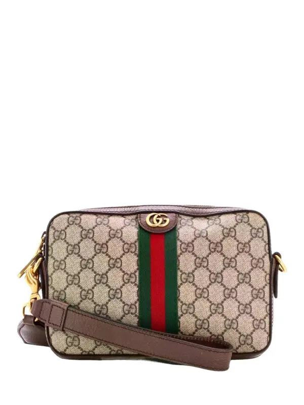 Gucci Ophidia Zip Wristlet Shoulder Bag Gg Coated Canvas Small Crossbody Bag - Brown