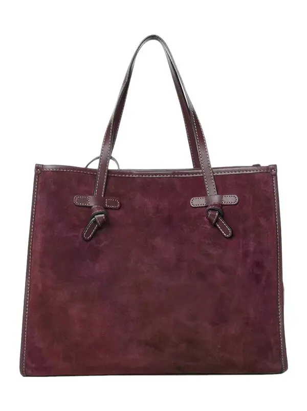GIANNI CHIARINI Large Marcella Knotted Suede Shoulder Bag - Red
