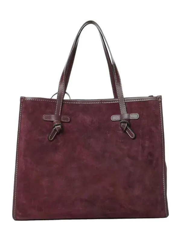 GIANNI CHIARINI Large Marcella Knotted Suede Shoulder Bag - Red