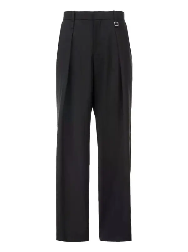 WOOYOUNGMI Pleated Wide-leg Trousers - Black