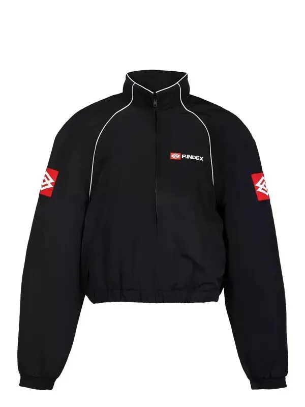 PROTOCOL INDEX Exaggerated-shoulder Track Jacket - Black