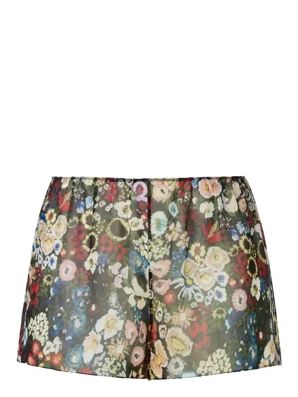 Khaite Floral-print Shorts - Black