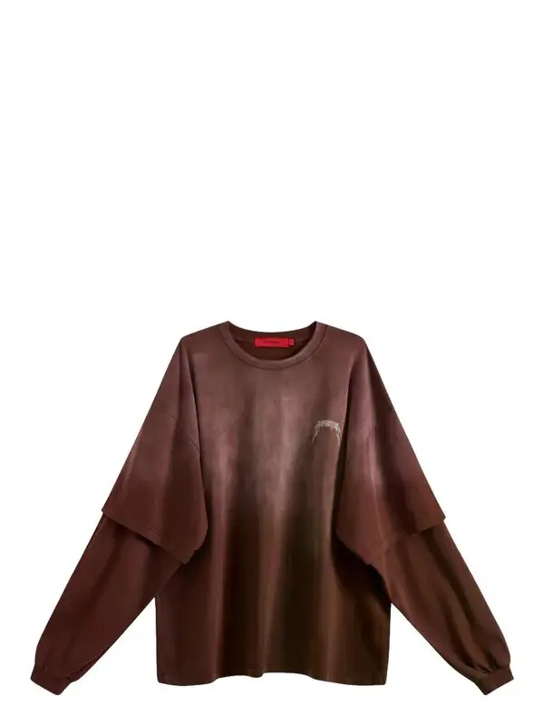 ACUPUNCTURE 1993 Logo-print Long-sleeve T-shirt - Brown