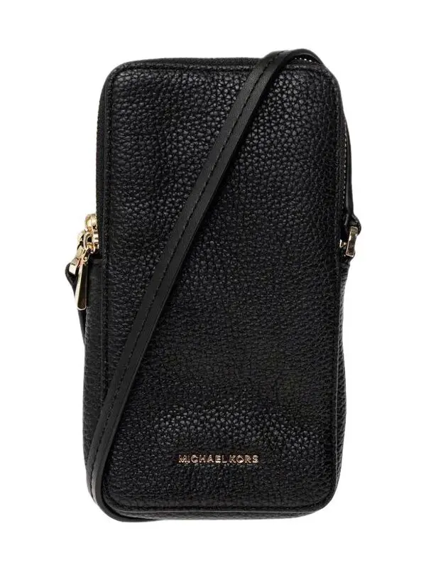 Michael Kors Jet Set Small Pebbled Leather Smartphone Crossbody Bag - Black