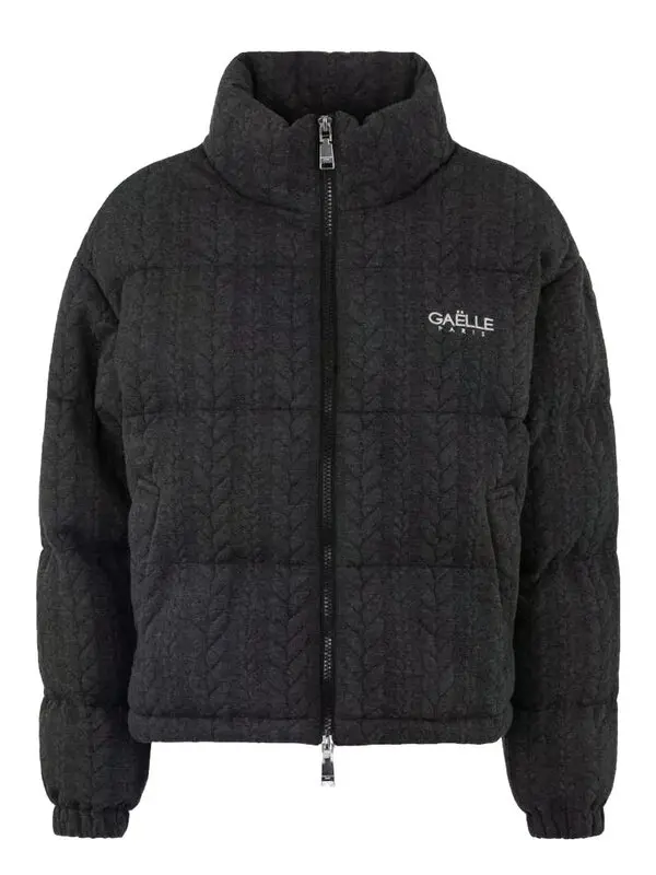 GAELLE PARIS Cable-knit Padded Jacket - Grey