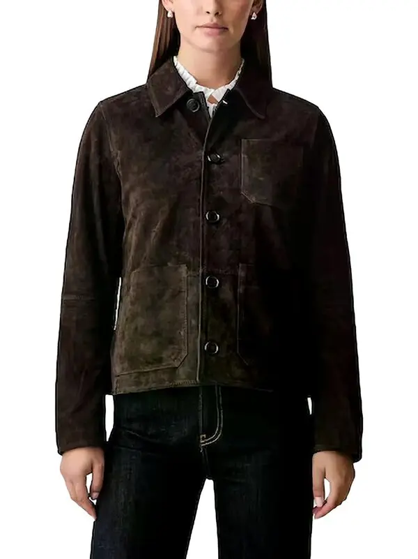JOOP! Suede Button-up Jacket - Brown