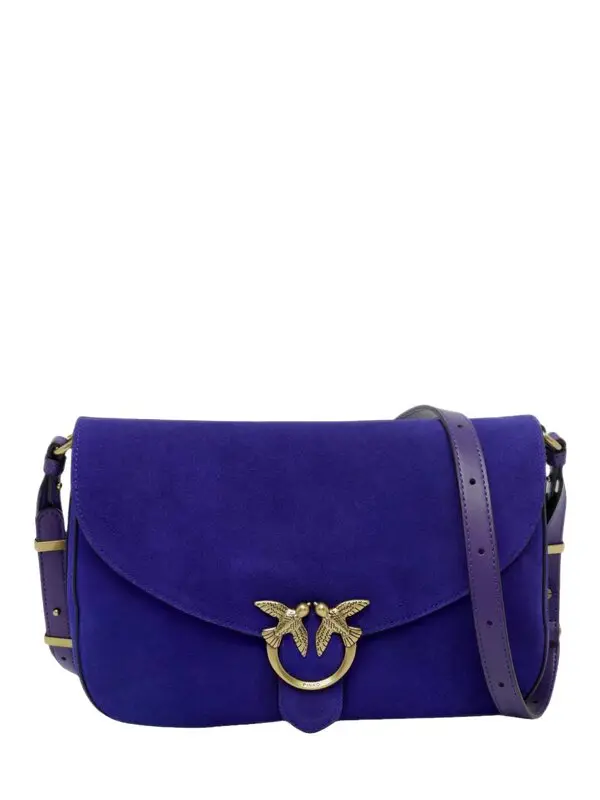 Pinko Love Classic Suede Satchel Bag - Blue