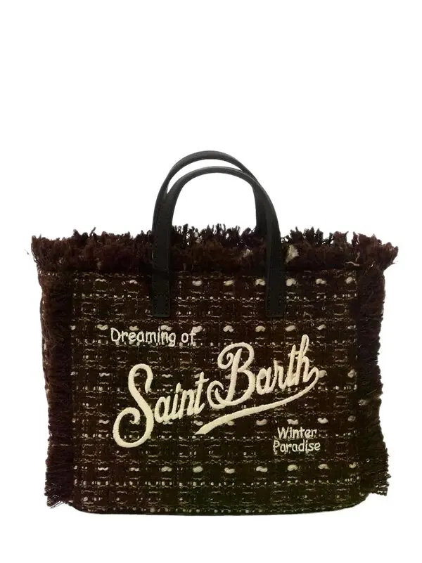 MC2 SAINT BARTH Mini Vanity Tweed Tote Bag - Brown